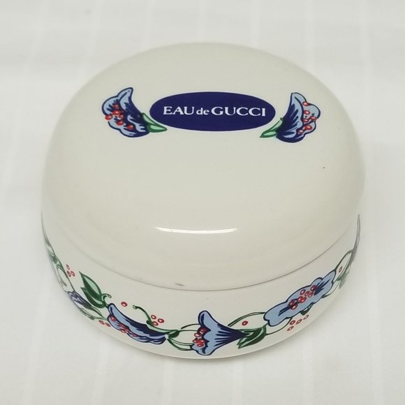 Accents | Vintage Eau De Gucci Ceramic Floral Print Trinket Dish With ...